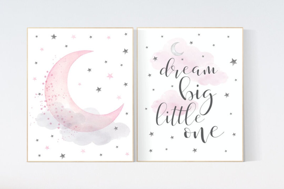 Nursery Decor Girl, Nursery Wall Art Girl Pink, Pink Nursery, Dream Big ...