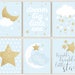 Blue and Gold Star Nursery Decor Art Print - Etsy