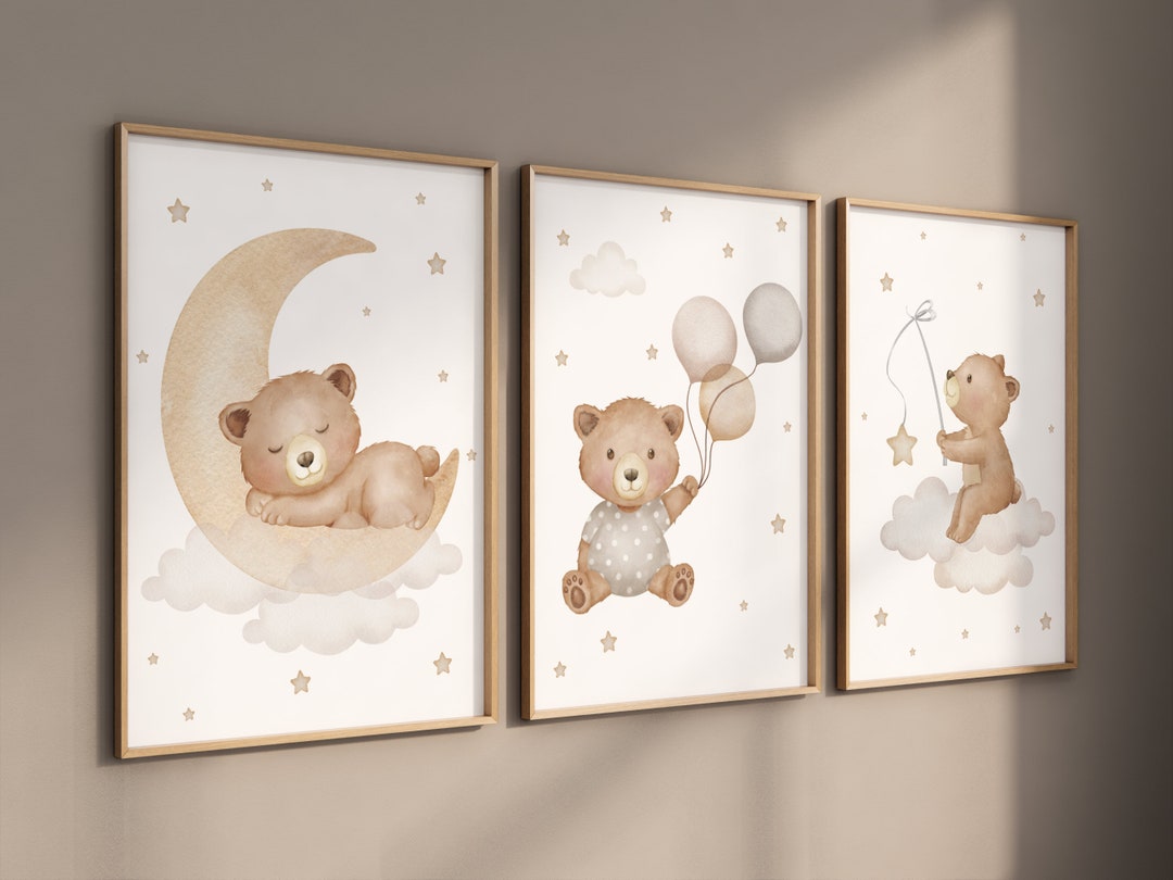 Nursery Decor Bear, Nursery Decor Boy, Bear Nursery Print, Teddy Bear ...