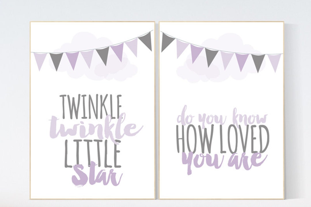 Purple Nursery Decor: Twinkle Star Baby Girl Wall Art - Etsy