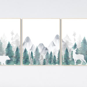 Nursery Decor Woodland, Mountain Wall Art, Tree Nursery Decor ...