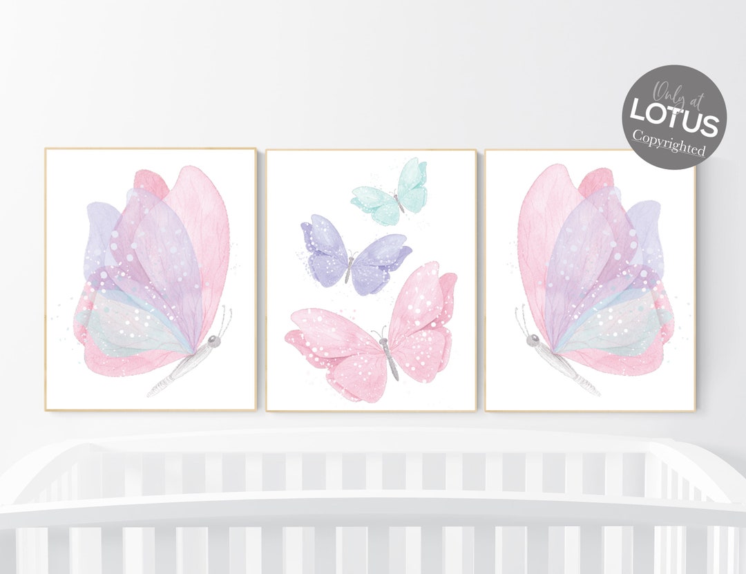 Butterfly Nursery Decor, Pastel Nursery Decor, Girl Room Decor, Girl ...