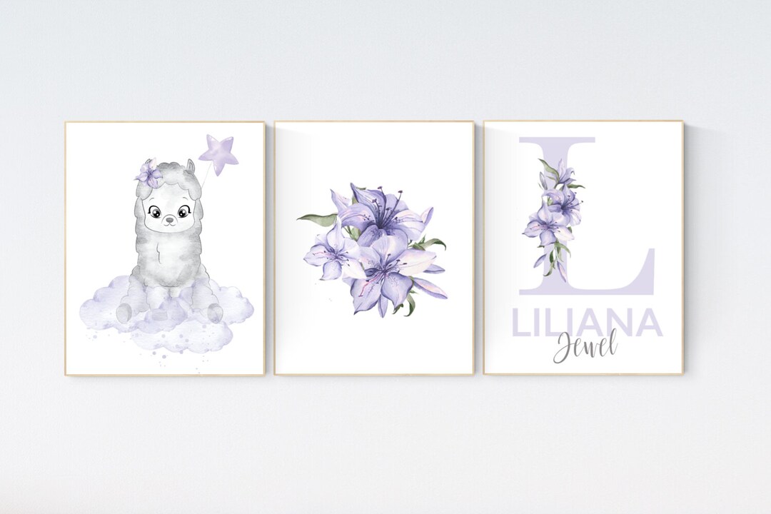Llama Nursery Print, Nursery Decor Girl, Nursery Wall Art Llama, Llama ...