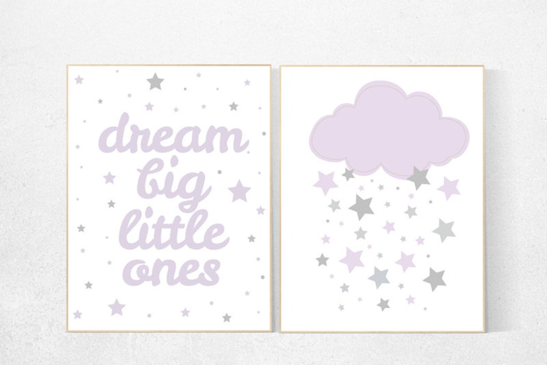 Purple Cloud Nursery Print: Lavender Stars Decor - Etsy