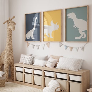Dinosaur Prints for Boys Room T-rex Print Triceratops Print - Etsy