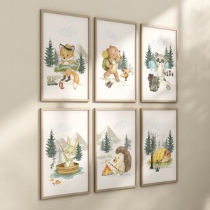 Camping Prints, Camp Animals, Woodland Animals, Gender Neutral, Camping ...