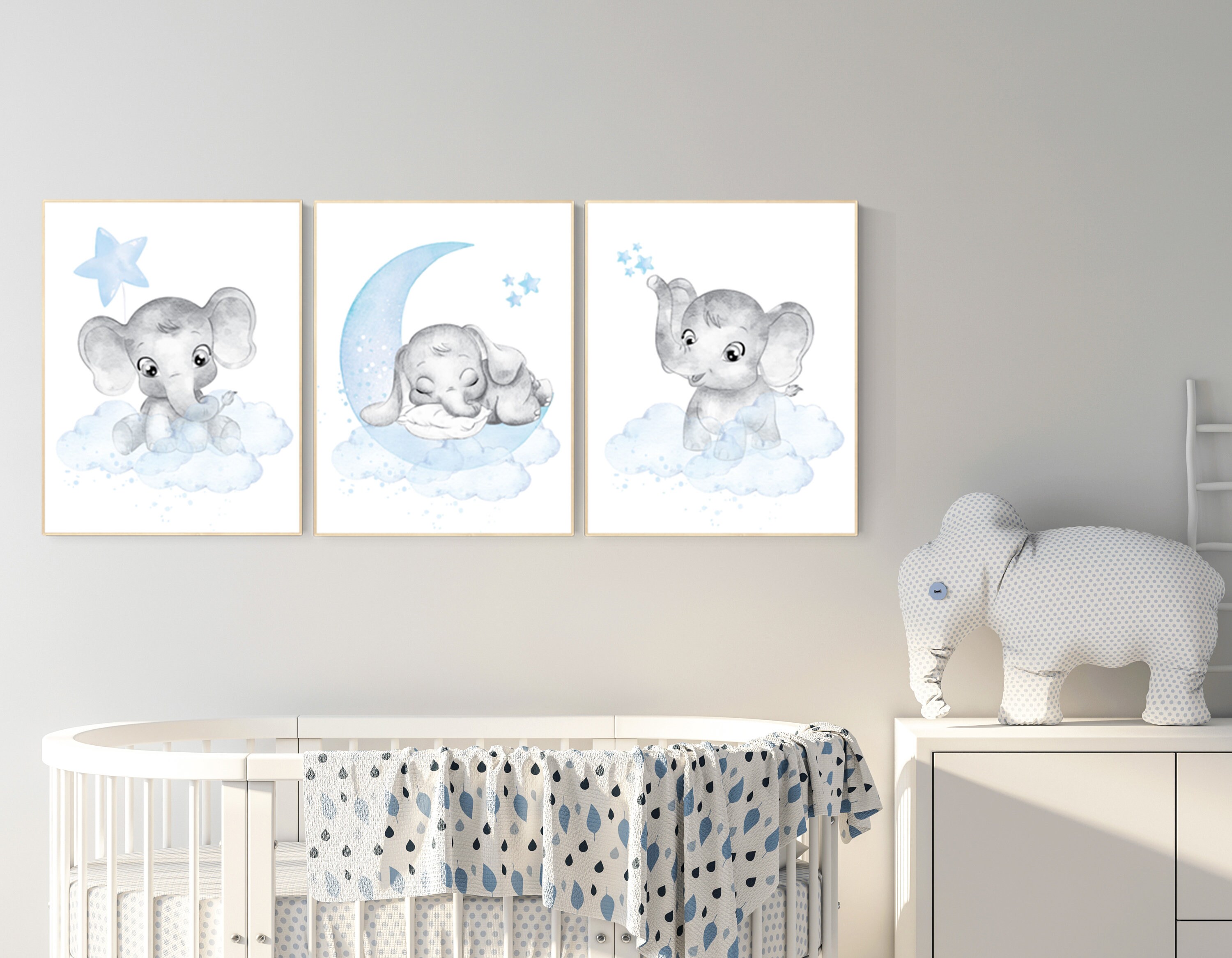 Nursery Decor Elephant Nursery Decor Boy Nursery Wall Art Elephant