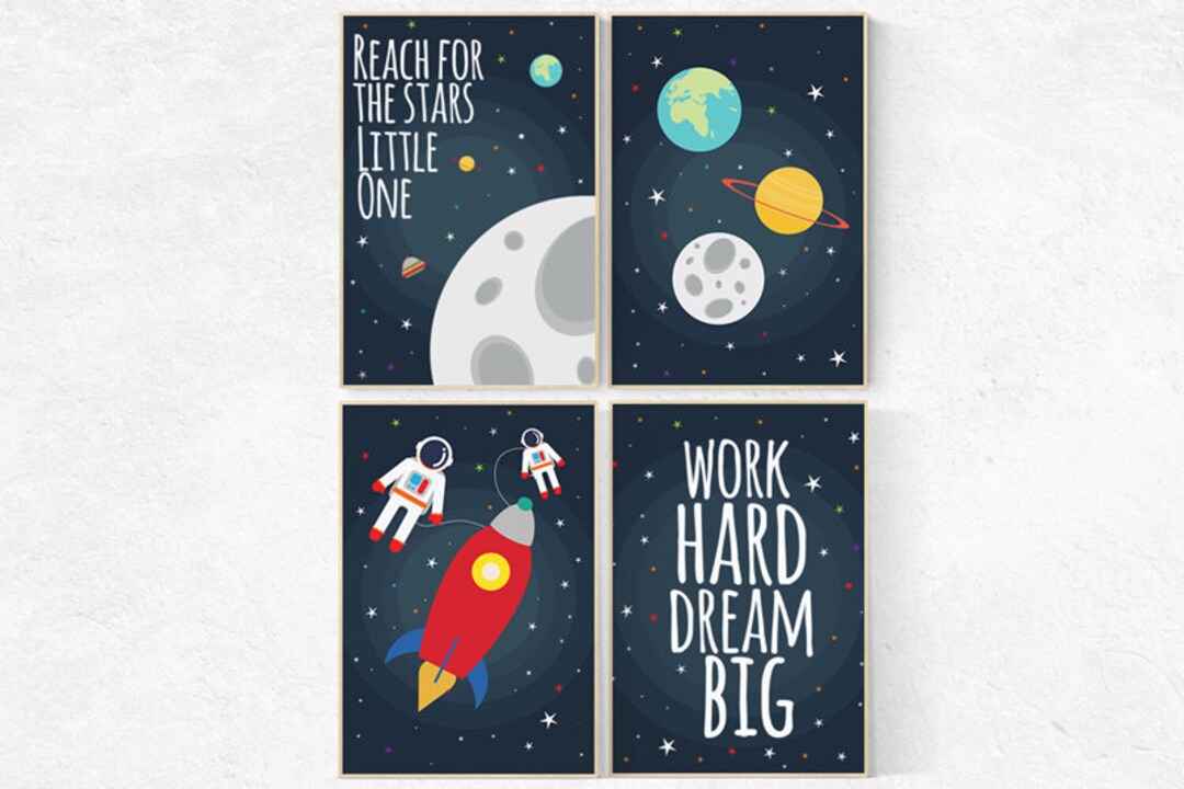 Space Nursery Decor: Planets, Rocket, Stars Art Prints - Etsy