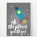 Oh the Places You'll Go, Outer Space Nursery Wall Art, Gray Nursery ...