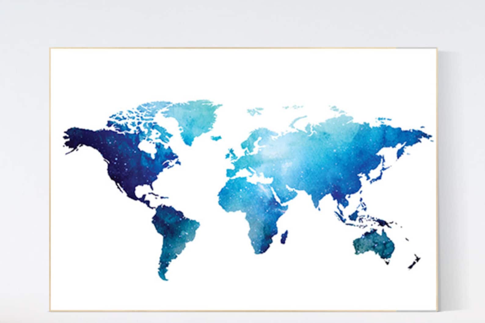 World Map wall art blue navy world map nursery print | Etsy