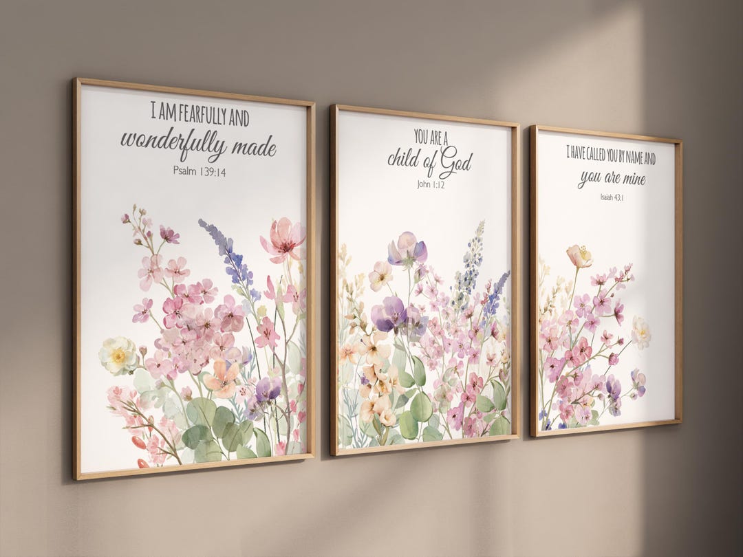 Wildflower Nursery Print: Boho Floral Decor, Bible Verse Art - Etsy