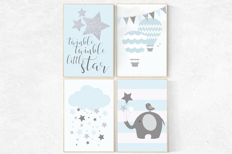 Twinkle twinkle little star nursery blue gray nursery decor | Etsy