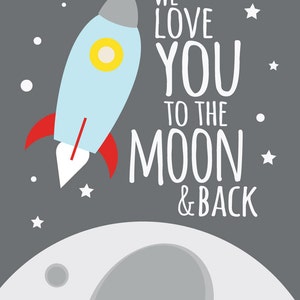 Space Nursery Decor, Love You to the Moon and Back, Kids Room Decor ...