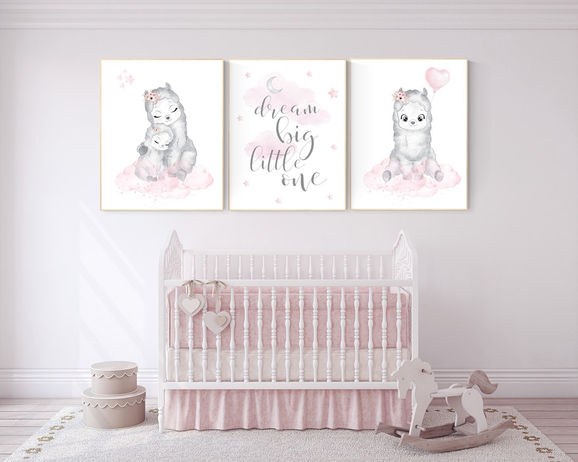 Llama Nursery Print Nursery Decor Girl Nursery Wall Art - Etsy