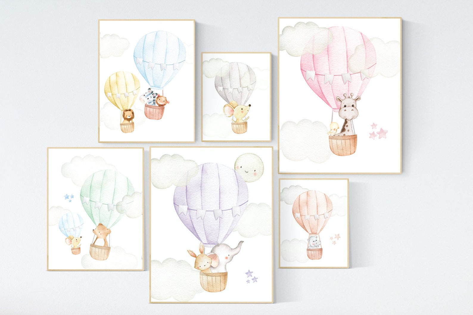 Nursery Decor Animals, Hot Air Balloon, Gender Neutral, Nursery Decor ...