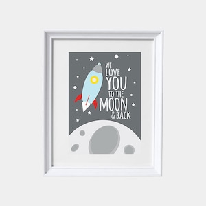Space Nursery Decor, Love You to the Moon and Back, Kids Room Decor ...