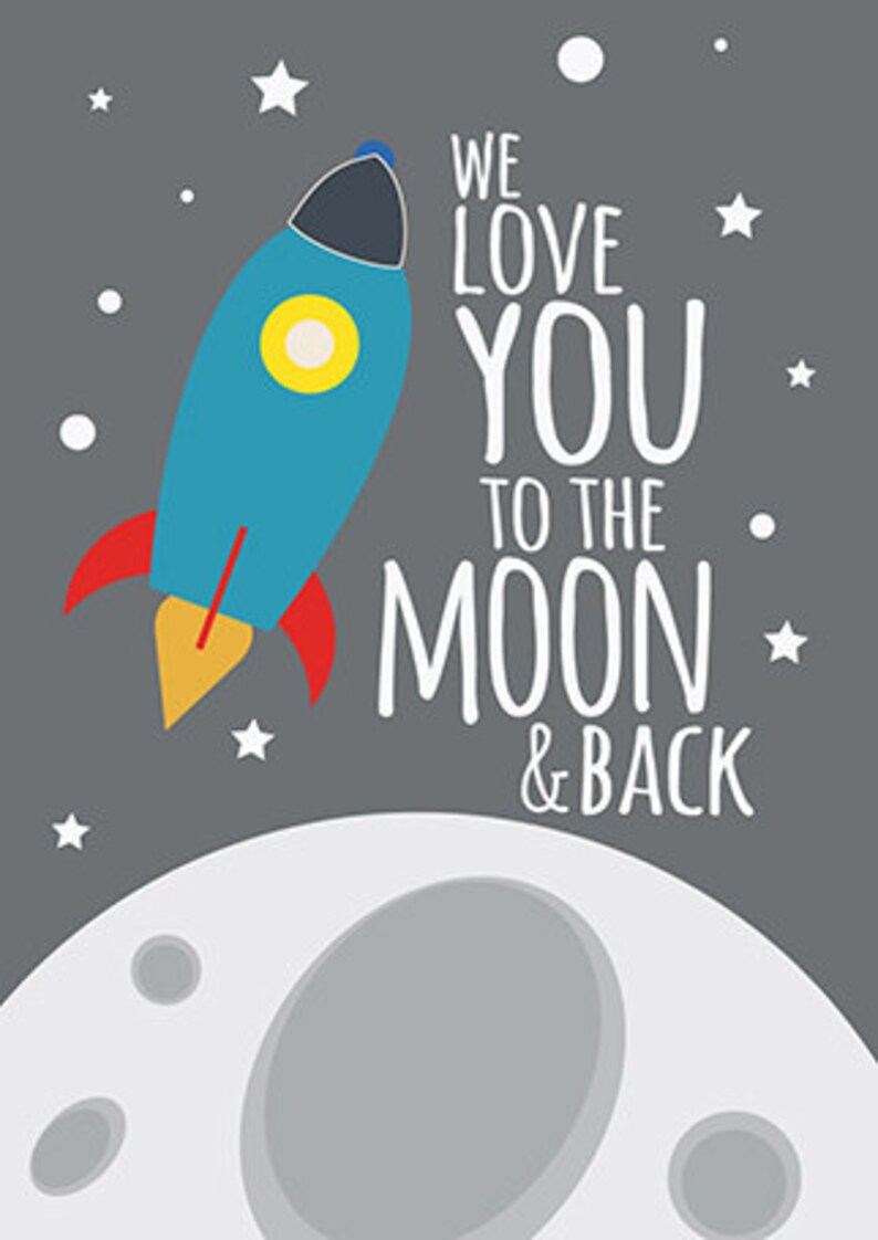 Space Nursery Decor Love You to the Moon and Back Outer - Etsy