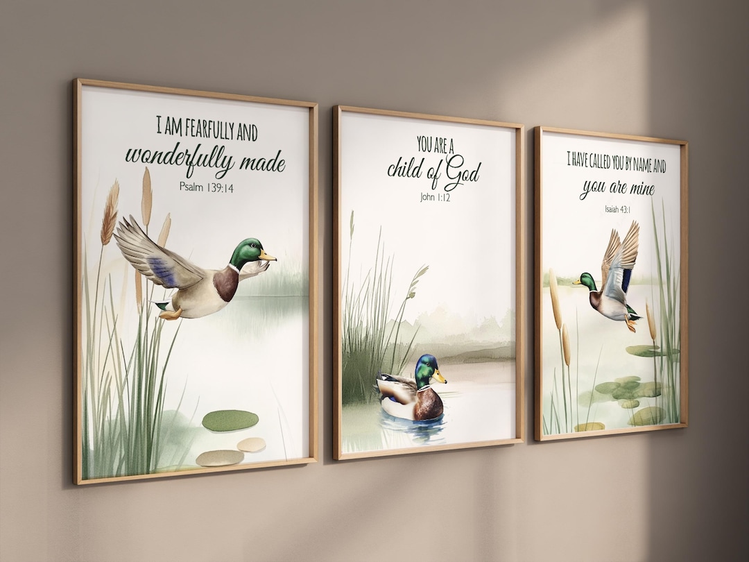 Duck Bible Verse Print Set: Christian Nursery Decor - Etsy