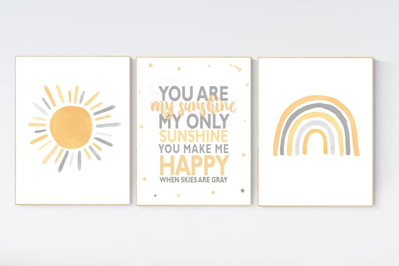 Neutral Rainbow Print: 'you Are My Sunshine' Nursery Wall Art - Etsy