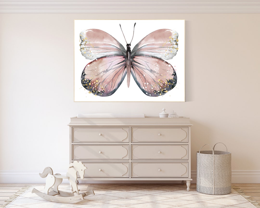 Nursery Decor Girl Butterfly, Blush, Blush Pink, Butterfly Nursery Art ...