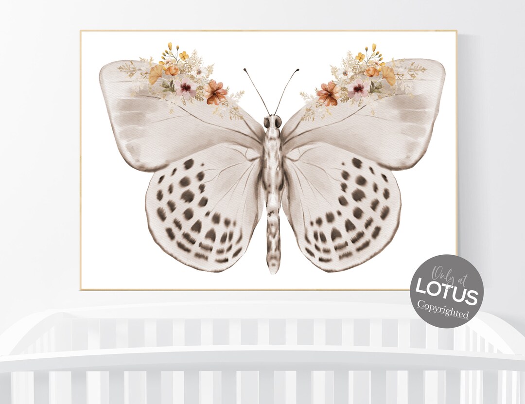 Butterfly Nursery, Boho Nursery, Girl Nursery Decor, Boho Prints ...