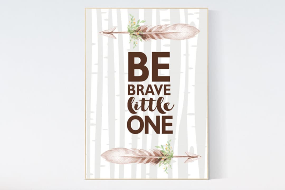 Woodland Nursery Art: Be Brave Little One Print - Etsy