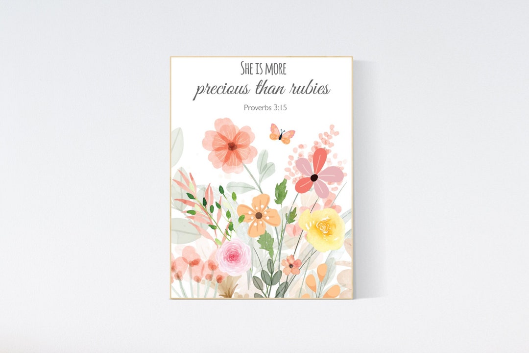 Boho Nursery Wall Art, Wildflower Nursery Decor, Floral Nursery, Girl ...