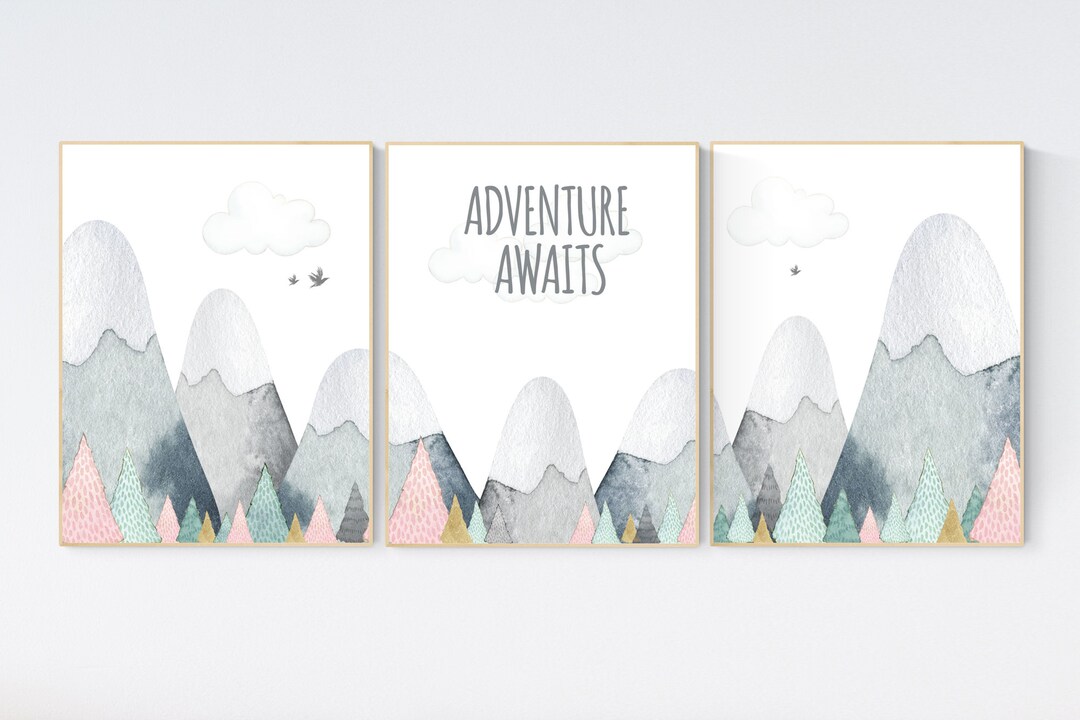 Nursery Decor Girl Mountain Adventure Nursery Adventure - Etsy