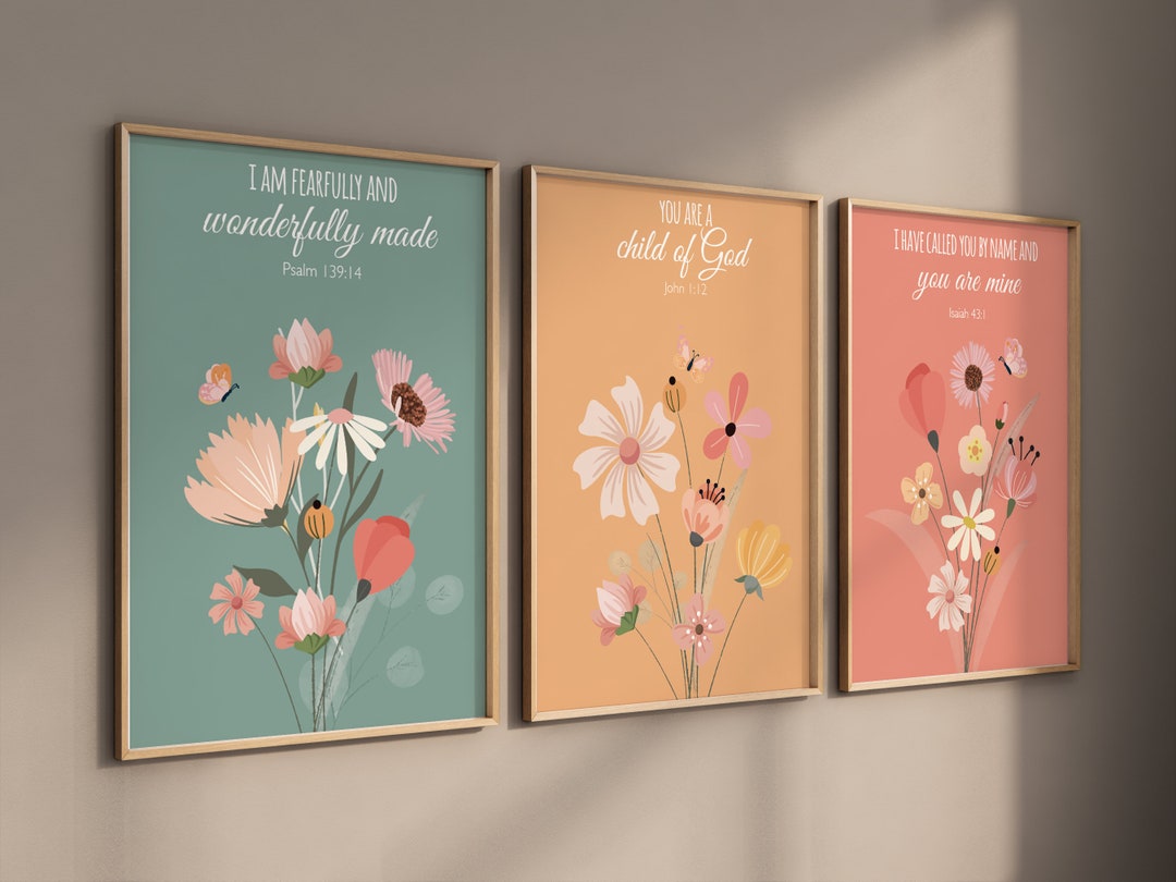 Wildflower Nursery Print: Boho Floral Decor, Bible Verse Art - Etsy