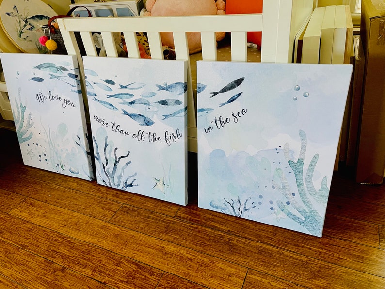 Ocean Nursery Print Set: Watercolor Under the Sea Wall Art - Etsy