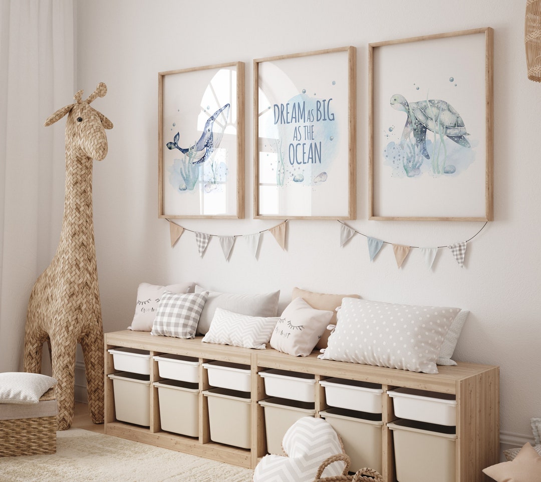 Ocean Themed Nursery, Sea Nursery Decor, Nautical Nursery Print Set ...