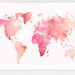 Watercolor World Map Pink Nursery Wall Art Nursery Print - Etsy