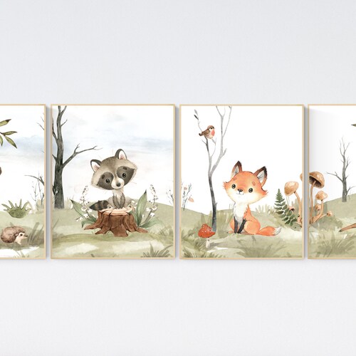 Nursery Decor Woodland Jungle Animals Gender Neutral - Etsy