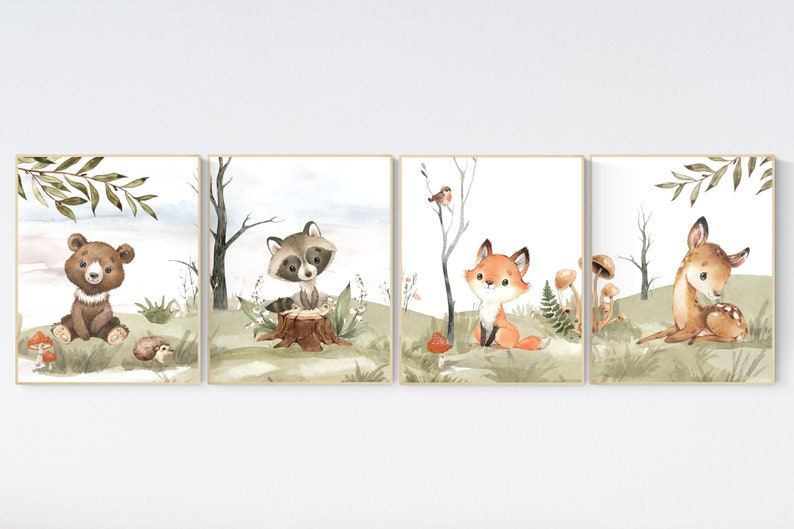 Nursery Decor Woodland Jungle Animals Gender Neutral - Etsy