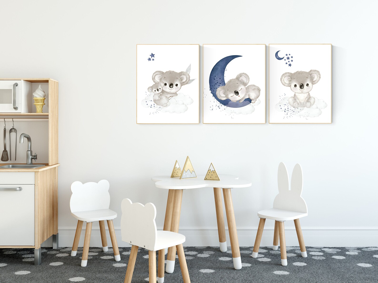 Navy Nursery Decor Koala Nursery Moon and Stars Navy Blue - Etsy