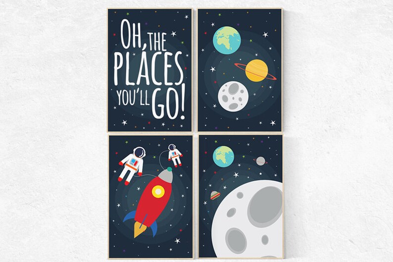 Oh the Places You'll Go Space Nursery Decor Outer Space - Etsy Australia