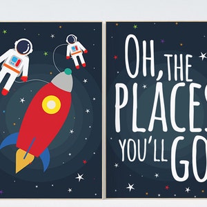 Oh the Places You'll Go, Space Theme, Nursery Decor, Outer Space ...