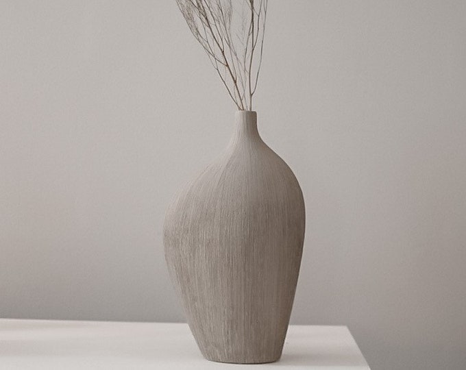 Textured Matte Stoneware Vase, Modern, Boho, Scandinavian Design - Dry ...