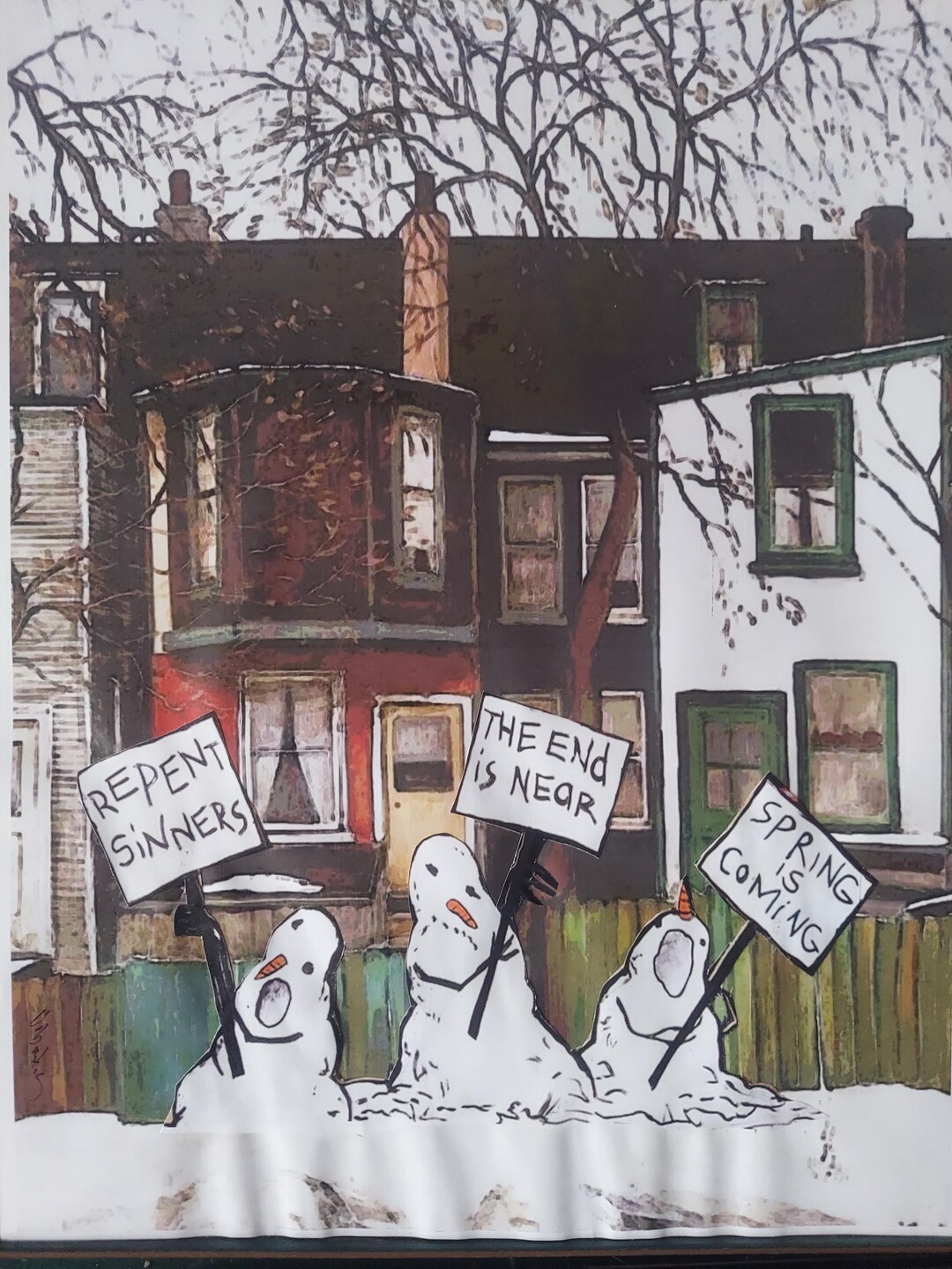 Original Mash-up Art: "the 3 Snowmen of the Apocalypse" - Etsy