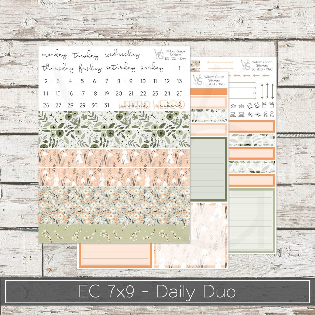 Planner Stickers EC 7x9 Daily Duo Sticker Kit DD7-109 - Etsy