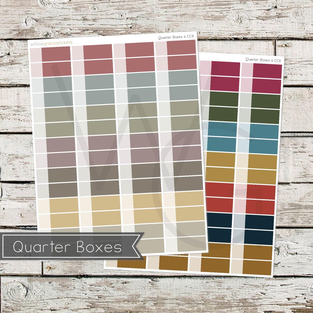 Quarter Boxes Functional Planner Stickers 4 - Etsy