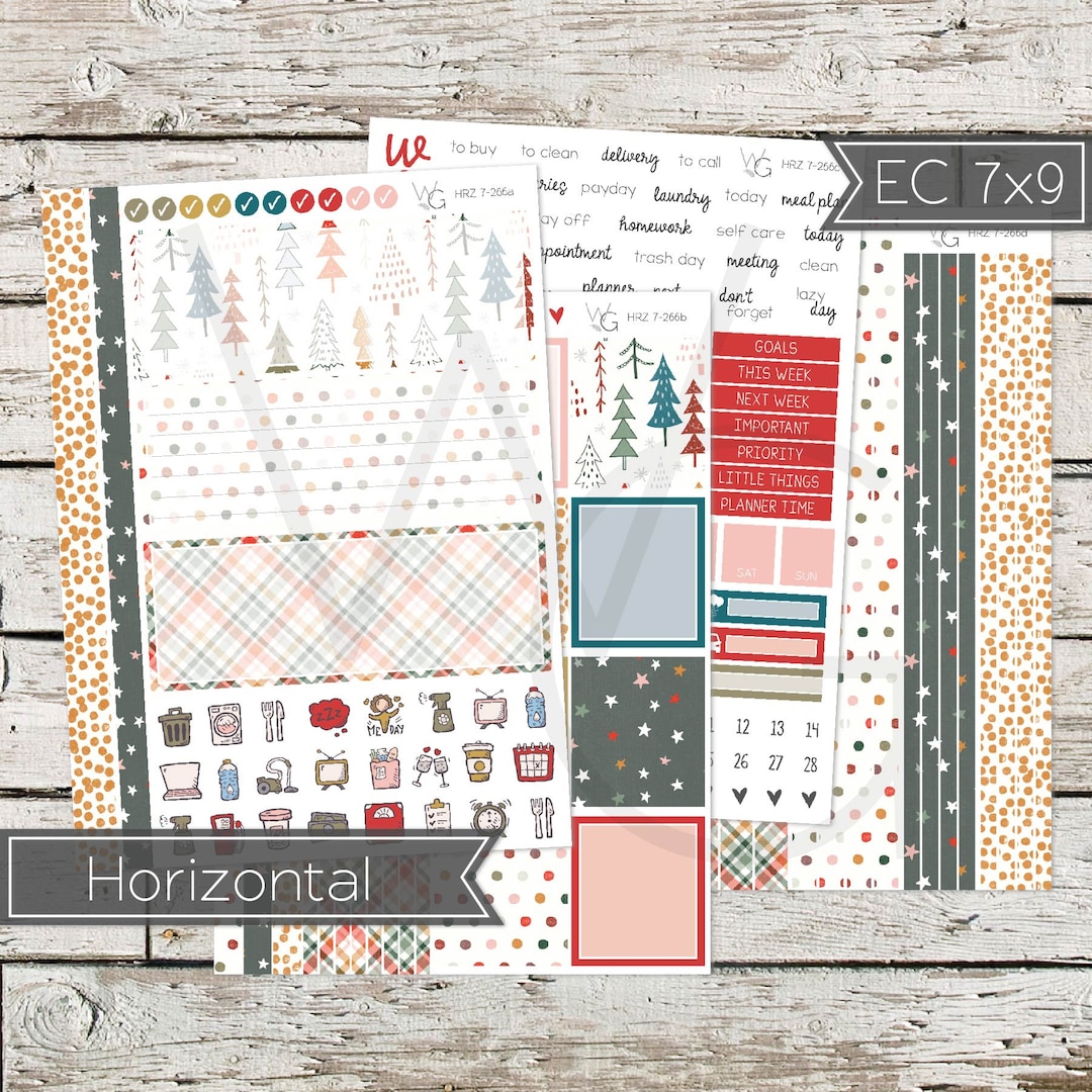 Planner Stickers Horizontal Sticker Kit Weekly Sticker Kit - Etsy