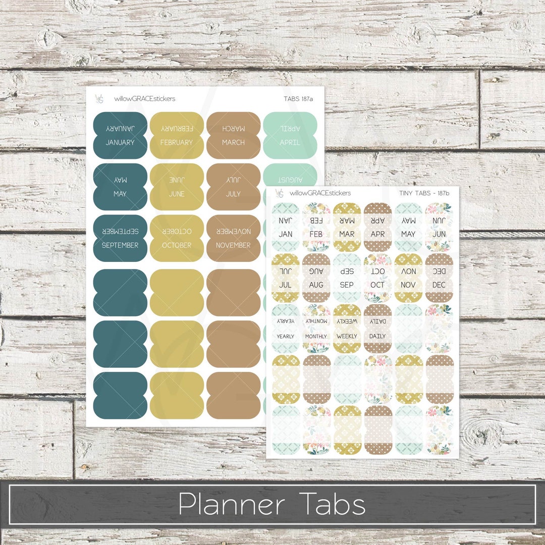 Planner Tabs Tab Stickers Planner Stickers TB-187 - Etsy