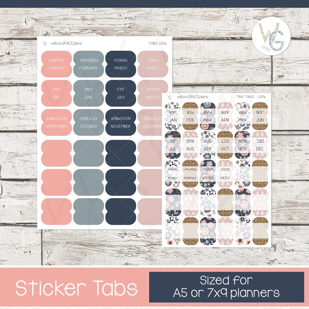 Planner Tabs • Tab Stickers • Planner Stickers • TB-237 - Etsy