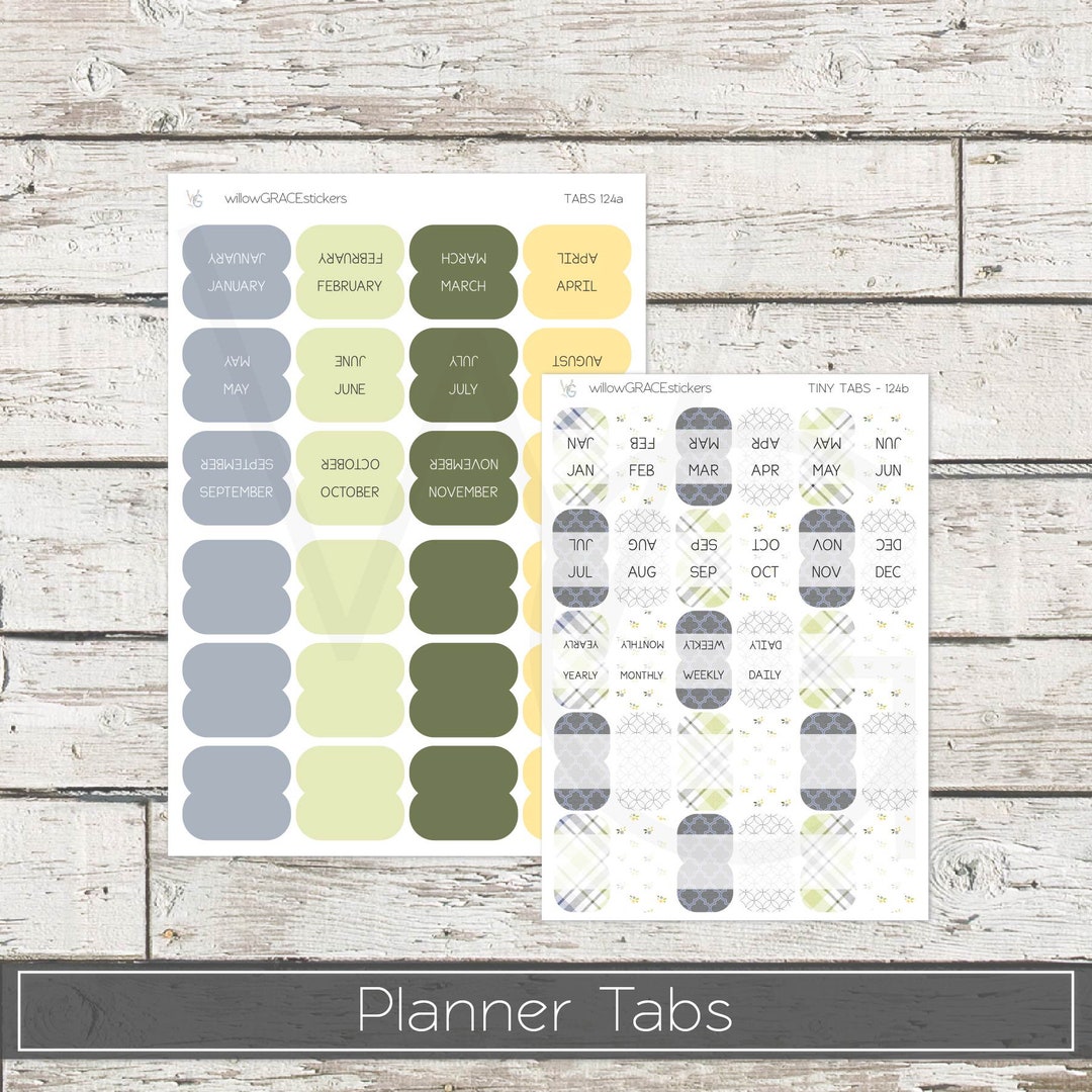 Planner Tabs Tab Stickers Planner Stickers TB-124 - Etsy