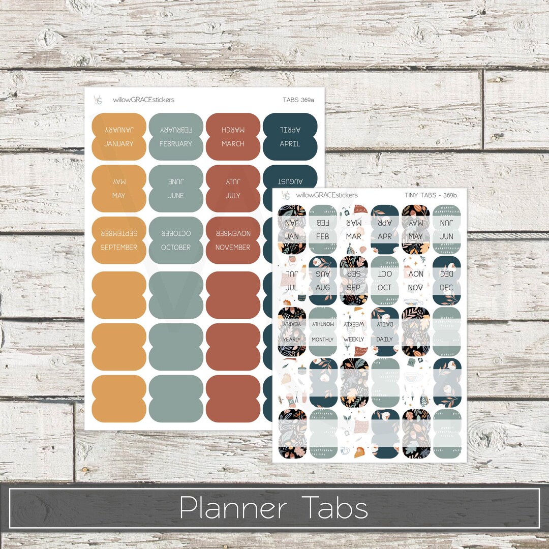 Planner Tabs Tab Stickers Planner Stickers TB-369 - Etsy
