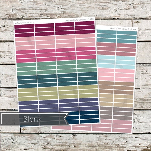 Thin Headers Stickers Mini Sheet Functional Transparent - Etsy