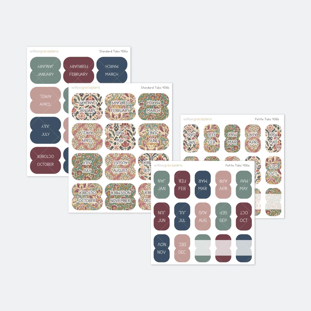 Vinyl Planner Tab Stickers by Willow Grace | Tapestry - Etsy