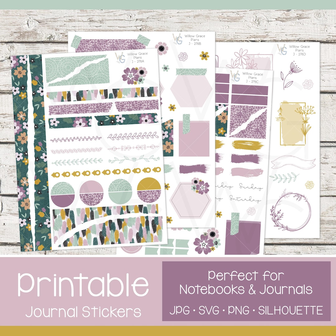 Printable Journaling Stickers | Planner Stickers | JOUR-276 - Etsy