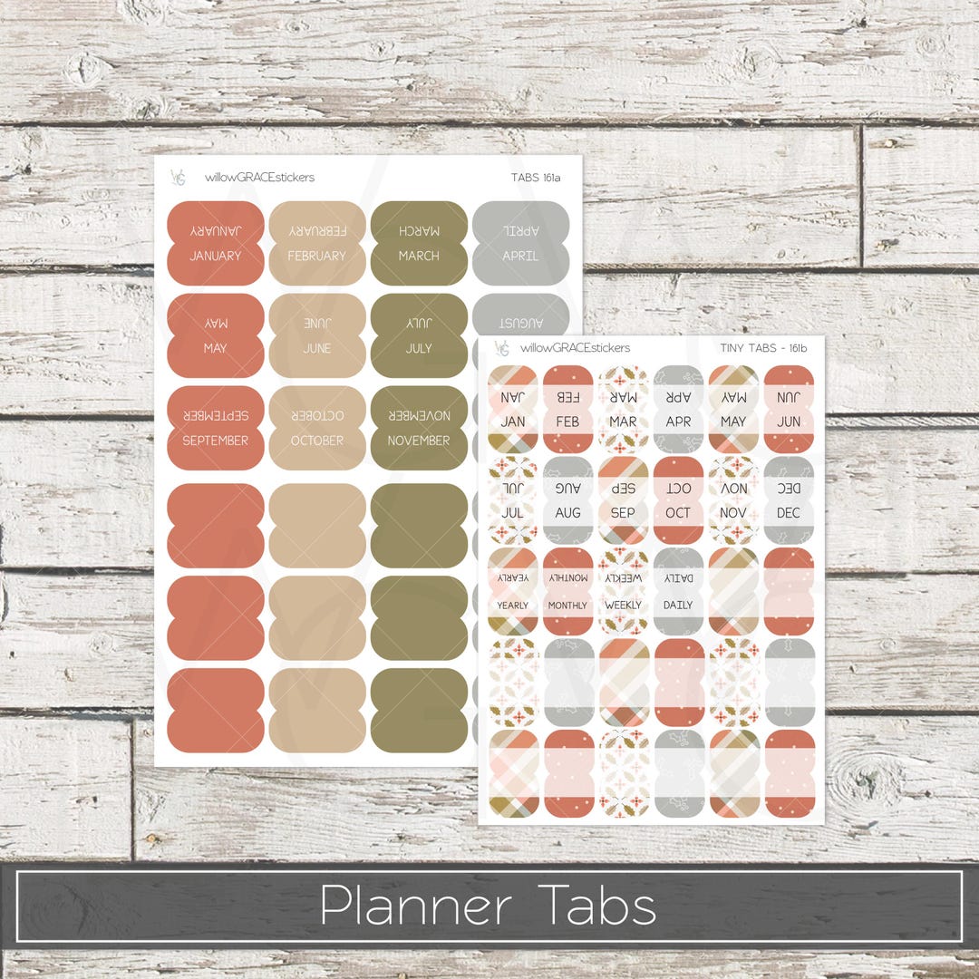 Planner Tabs Tab Stickers Planner Stickers TB-161 - Etsy